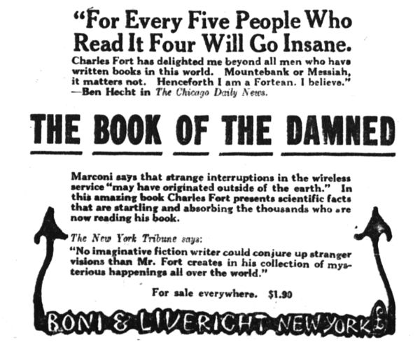 The Book of the Damned (1919 book) - Kook Science