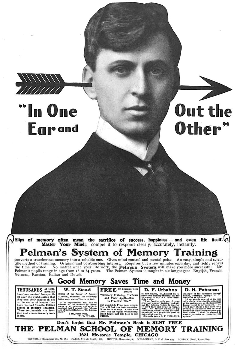 Pelman's System of Memory Training (Pelmanism) - Kook Science