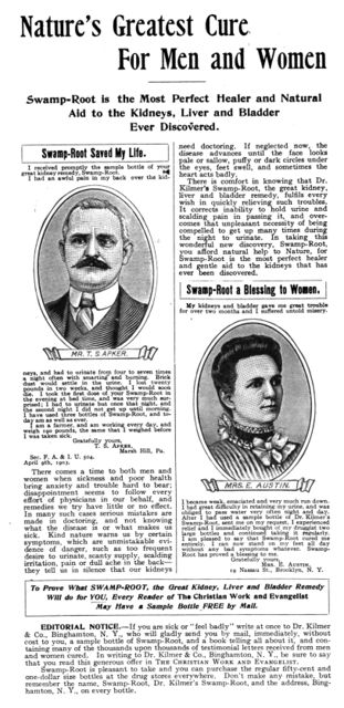 Dr. Kilmer's Swamp-Root (patent medicine) - Kook Science