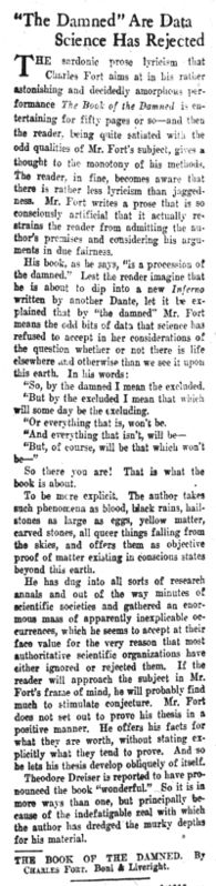 The Book of the Damned (1919 book) - Kook Science